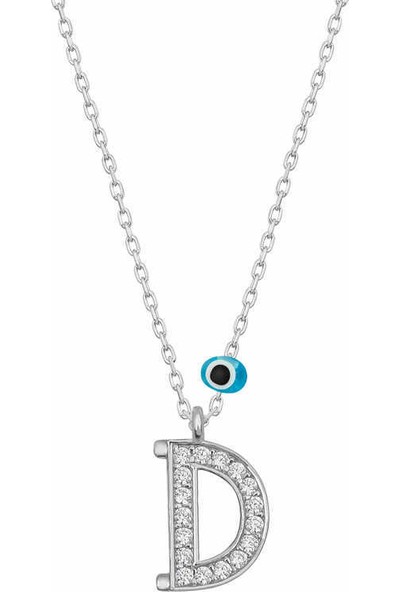 York Nevada Gümüş Nazar Rodyum D Harfi Kadın Kolye York Nevada Gümüş Nazar Rodyum D Harfi Kadın Kolye