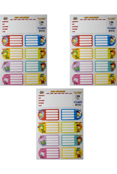 Gıpta Kral Şakir Ders Programlı Okul Etiketi 3 YAPRAK6012 Gıpta Kral Şakir Ders Programlı Okul Etiketi 3 YAPRAK6012