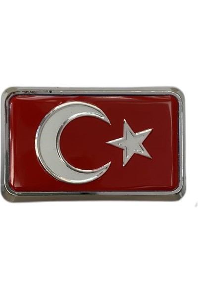 Halidi Türk Bayrağı Krom Panjur Arması 10*6.5Cm Halidi Türk Bayrağı Krom Panjur Arması 10*6.5Cm