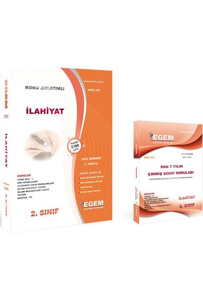 Egem Yayınları AÖF İlahiyat 2. Sınıf 3. Yarıyıl Konu Anlatımlı Soru Bankası Çıkmış Soru Set Egem Yayınları AÖF İlahiyat 2. Sınıf 3. Yarıyıl Konu Anlatımlı Soru Bankası Çıkmış Soru Set