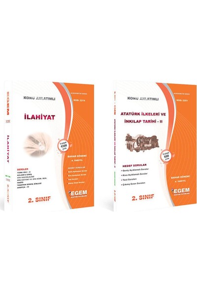 Egem Yayınları AÖF İlahiyat 2. Sınıf 4. Yarıyıl Bahar Konu Anlatımlı Soru Bankası