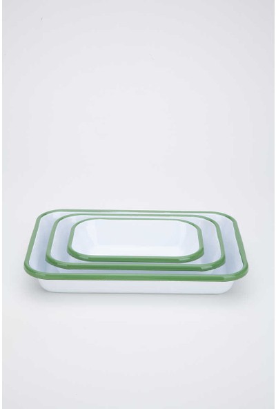 Refikadan 3'lü Yeşil Emaye Fırın Kabı Seti Refikadan 3'lü Yeşil Emaye Fırın Kabı Seti