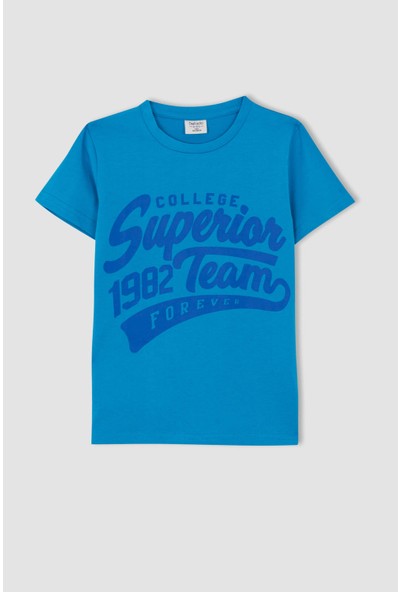 DeFacto Erkek Çocuk Regular Fit Bisiklet Yaka Kısa Kollu Tişört Y9526A622HS