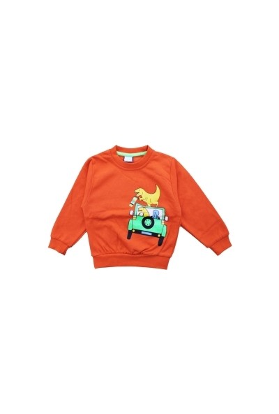 Hegoteks Arabalı Dinazor Baskılı Sweat