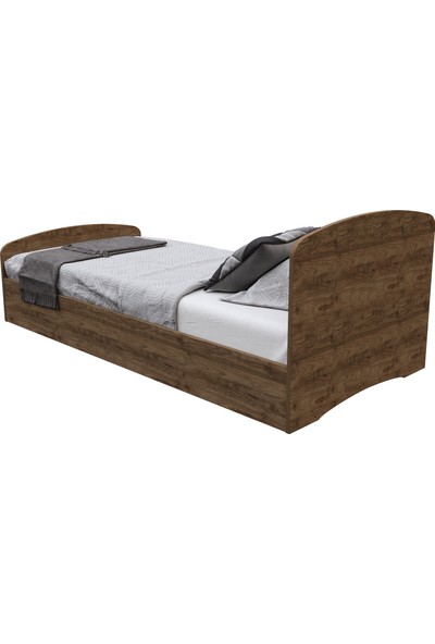 Kzn Home Soft Tek Kişilik Mdf Karyola Ceviz 90 x 190 cm