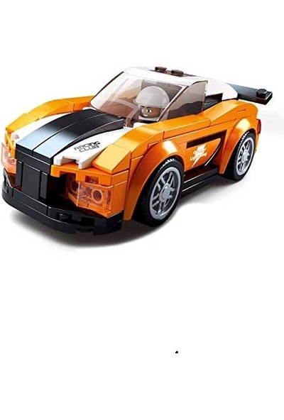 Sluban Blok 140 Parça Sluban Car Club Yarış Arabası Turuncu