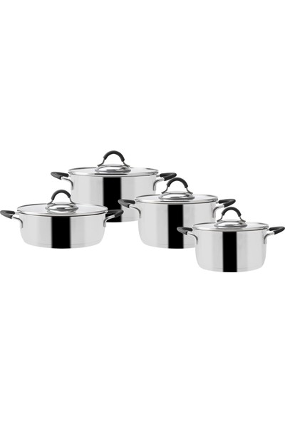 Emsan Unique 8 Parça Çelik Tencere Seti Emsan Unique 8 Parça Çelik Tencere Seti