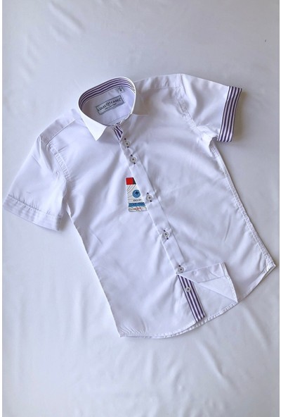 Leew Kids Çizgili Okul Kısa Kol Çocuk Gömleği
