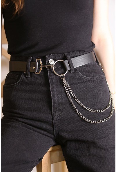 Zincir Aksesuarlı Kemer Siyah - 6781.1140. Zincir Aksesuarlı Kemer Siyah - 6781.1140.