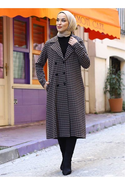 Hakimoda Vizon Kazayağı Desen Kuşaklı Trenç Hakimoda Vizon Kazayağı Desen Kuşaklı Trenç