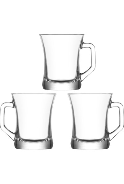 Lav Zen 3'lü Kulplu Su Bardağı ZPL404