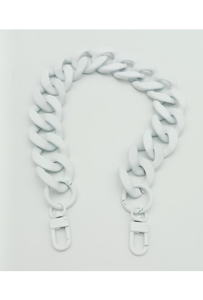 Angel Çanta Aksesuar 50X3.3 cm Beyaz Renk Buzlu (Mat) Zincir Angel Çanta Aksesuar 50X3.3 cm Beyaz Renk Buzlu (Mat) Zincir