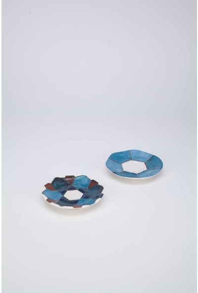 Refikadan 2'li Çay Tabağı Seti – Geometrik Çini Desenli Refikadan 2'li Çay Tabağı Seti – Geometrik Çini Desenli