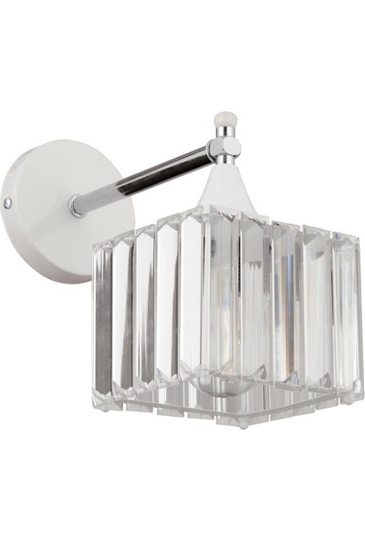 Istanbul Avize Damla Tekli Beyaz-Gümüş K-10 Taşlı Aplik