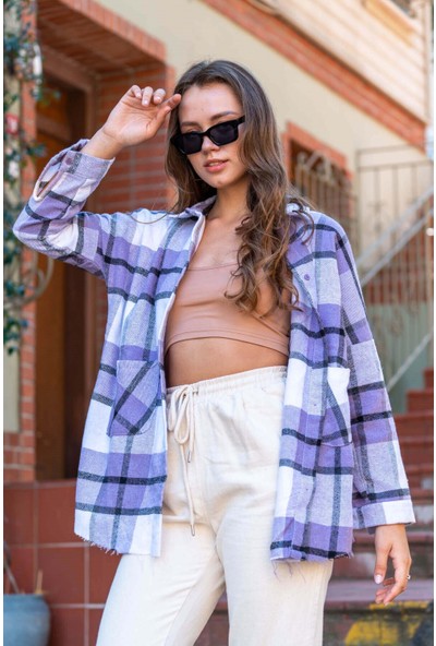 Petmudo AVM Ekose Desenli Oduncu Gömleği - Lila