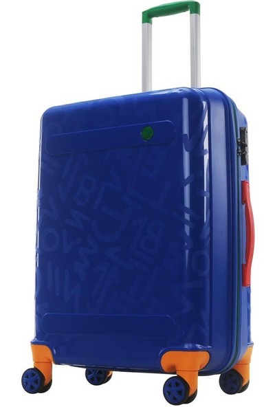 Benetton Orta Boy Polipropilen Kırılmaz Valiz Saks Mavi 301X Benetton Orta Boy Polipropilen Kırılmaz Valiz Saks Mavi 301X