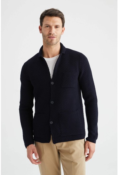DeFacto Slim Fit Ceket Yaka Hırka U6986AZ22AU DeFacto Slim Fit Ceket Yaka Hırka U6986AZ22AU