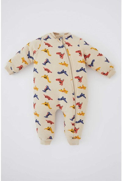 DeFacto Erkek Bebek Regular Fit Desenli Bisiklet Yaka Fermuarlı Uyku Tulum X8997A222WN DeFacto Erkek Bebek Regular Fit Desenli Bisiklet Yaka Fermuarlı Uyku Tulum X8997A222WN