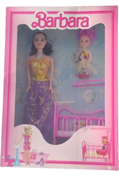 Nazar Toys Barbara Oyuncak Bebek ve Beşik Seti