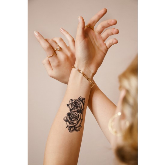 BP Tattoo Gerçek Dövme Görünümlü Minimal Gül Dövmesi Fiyatı