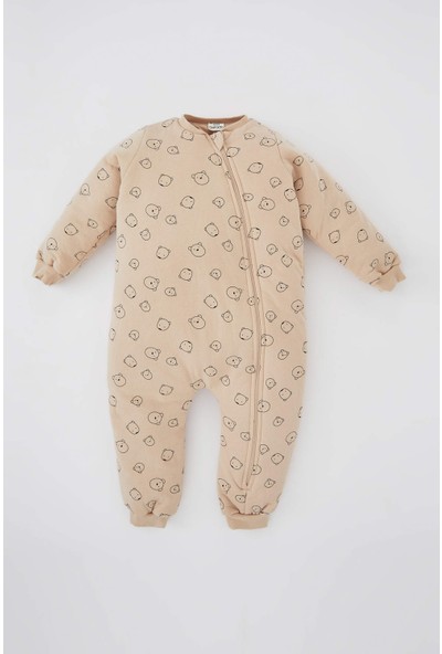 DeFacto Erkek Bebek Regular Fit Desenli Bisiklet Yaka Fermuarlı Uyku Tulum X8988A222AU DeFacto Erkek Bebek Regular Fit Desenli Bisiklet Yaka Fermuarlı Uyku Tulum X8988A222AU