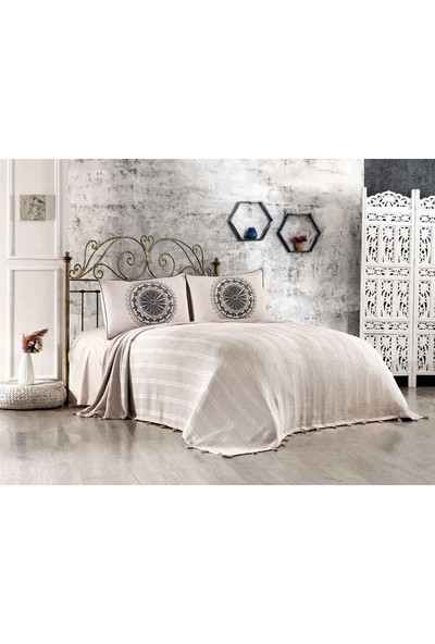 Vinaldi Cemre Çift Kişilik Püsküllü Pike Takım Antrasit