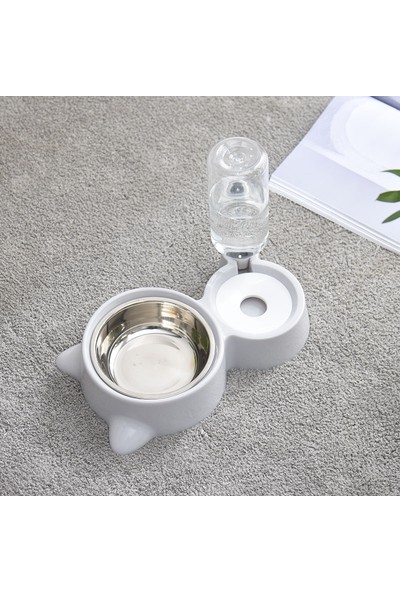 Pet Story Miko Pet Mikopet Otomatik Su Hazneli Mama ve Su Kabı gri (Stainless Steel Paslanmaz Çelik) Pet Story Miko Pet Mikopet Otomatik Su Hazneli Mama ve Su Kabı gri (Stainless Steel Paslanmaz Çelik)