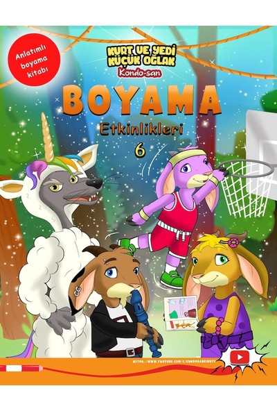 Kurt ve Yedi Küçük Oğlak Boyama Etkinlikleri - 6 - Boyama Kitabı - Ipek Tanyolaç Gürkan