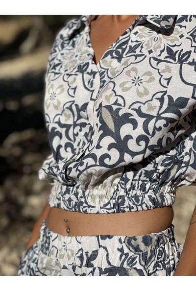 By Kuzin's Ikili Keten Şalvar Takım