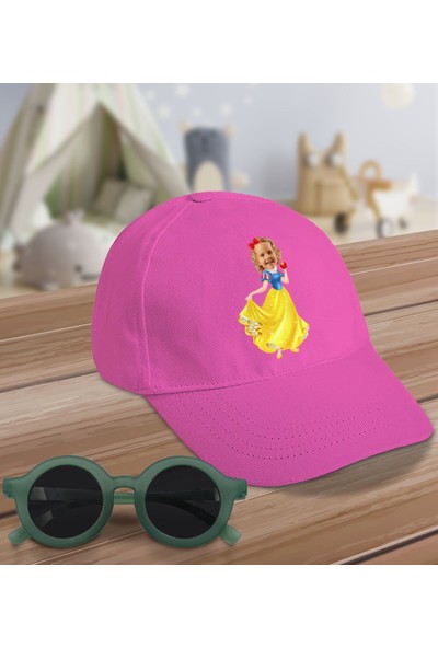 Bk Kids Kişiye Özel Prenses Tasarımlı Pembe Cotton Çocuk Şapkası ve Yeşil Çocuk Güneş Gözlüğü Hediye Seti-4 Bk Kids Kişiye Özel Prenses Tasarımlı Pembe Cotton Çocuk Şapkası ve Yeşil Çocuk Güneş Gözlüğü Hediye Seti-4