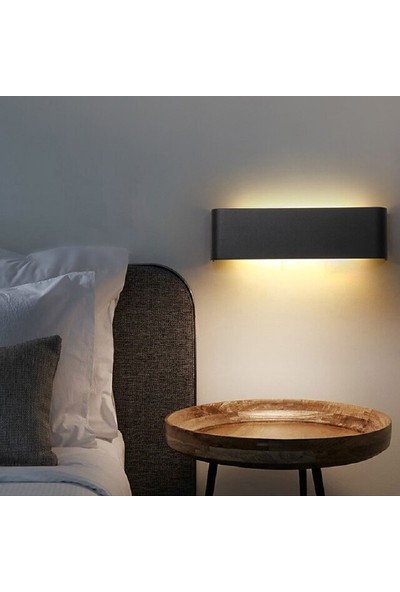 Unikom Çift Yönlü Dekoratif Duvar Aplik 34X11CM Siyah Profil