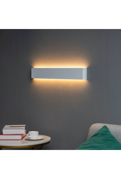 Unikom Çift Yönlü Dekoratif Duvar Aplik 34X11CM Beyaz Profil