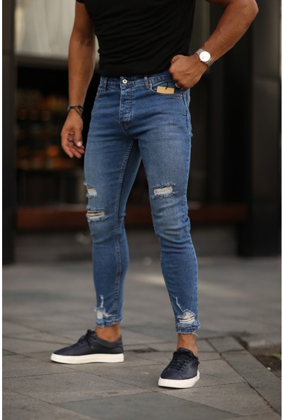 Karpefingo Erkek Slimfit Lacivert Kot Pantolon Karpefingo Erkek Slimfit Lacivert Kot Pantolon
