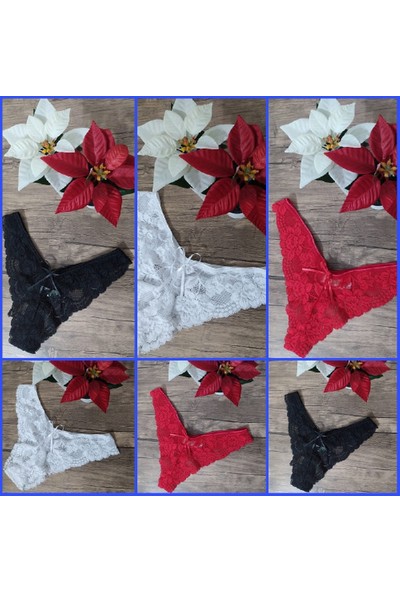 COOQPOO 6'lı Fantazi Brazilian String Afrodizyak Kadın Külot