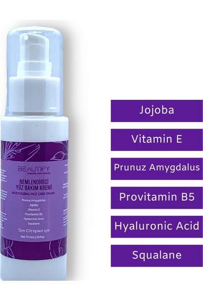 Beautify - Nemlendirici Yüz Bakım Kremi Beautify - Nemlendirici Yüz Bakım Kremi