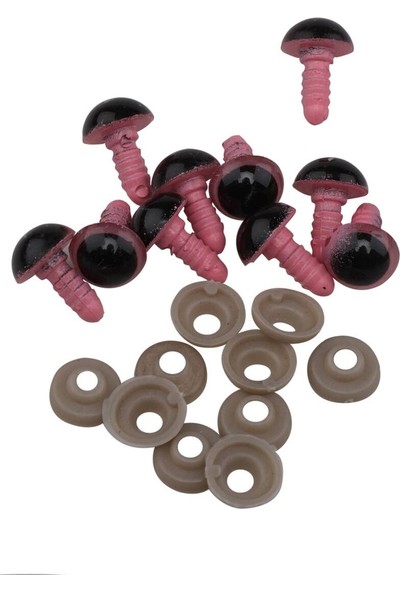 Simisso Amigurumi Vidalı Göz Pembe 12 mm 5 Çift