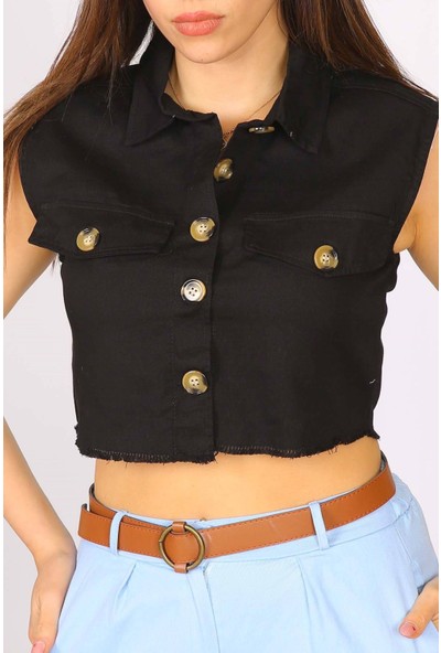 Neşeli Butik Kadın Yeni Sezon Düğme Detaylı Sıfır Kol Gabardin Bluz KCH007 Neşeli Butik Kadın Yeni Sezon Düğme Detaylı Sıfır Kol Gabardin Bluz KCH007