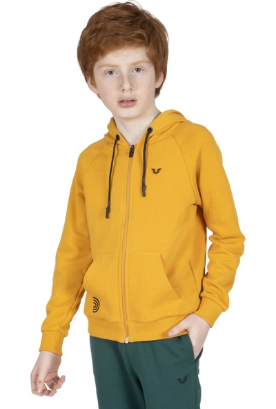 Bilcee Unisex Çocuk Sarı Kapüşonlu Eşofman Üstü 9610 Bilcee Unisex Çocuk Sarı Kapüşonlu Eşofman Üstü 9610