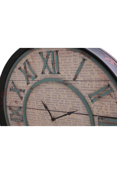 Gan Decor Eskitme Metal Newspaper Duvar Saati Gan Decor Eskitme Metal Newspaper Duvar Saati
