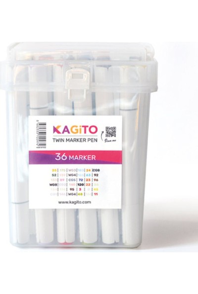 Kagito Çift Taraflı Marker Kalemi 36’lı Set Kagito Çift Taraflı Marker Kalemi 36’lı Set