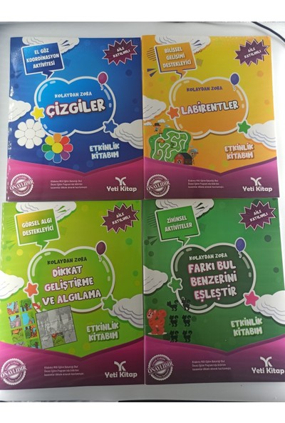 4-6 Yaş Dikkat Geliştirme Kolaydan Zora Etkinlikler Setim (4 Kitap) 4-6 Yaş Dikkat Geliştirme Kolaydan Zora Etkinlikler Setim (4 Kitap)