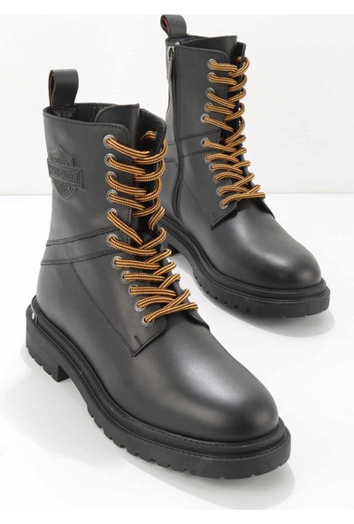 Harley Davidson Black Leather Erkek Bot & Bootie HD1777155303 Harley Davidson Black Leather Erkek Bot & Bootie HD1777155303