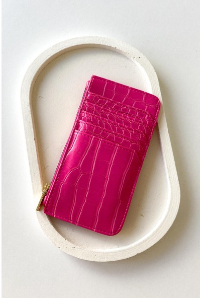 Mopia Fuşya Kroko Kadın Fermuarlı Kartlık