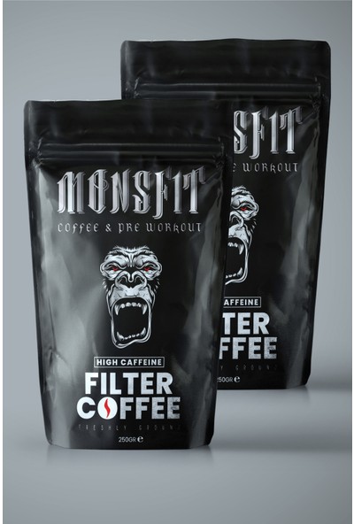 Monsfit Yüksek Kafeinli Filtre Kahve 2'li Set Pre - Workout Monsfit Yüksek Kafeinli Filtre Kahve 2'li Set Pre - Workout