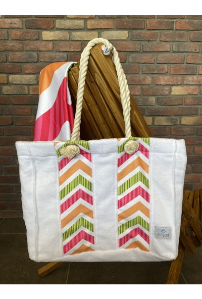 Airycot Plaj Çantası Geo Zig Zag