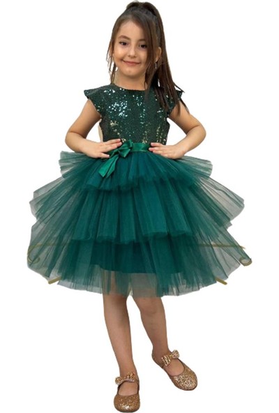 Riccotarz Kız Çocuk Üstü Pulpayet Işlemeli Katkat Yeşil Abiye Riccotarz Kız Çocuk Üstü Pulpayet Işlemeli Katkat Yeşil Abiye