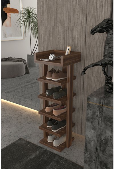 Sanal Mobilya Dora Ayakkabılık 25 Hareli Ceviz Sanal Mobilya Dora Ayakkabılık 25 Hareli Ceviz