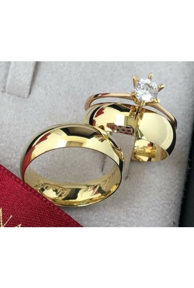 Alyans Weddings Klasik Altın Kaplama Çift Alyans Modeli Alyans Weddings Klasik Altın Kaplama Çift Alyans Modeli