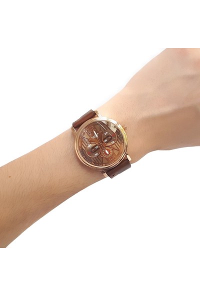 Tom Hands Rose Metal Kasa ve Kahverengi Deri Kordon Erkek Kol Saati CHES217 Tom Hands Rose Metal Kasa ve Kahverengi Deri Kordon Erkek Kol Saati CHES217