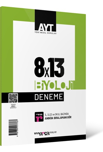 Marka Yayınları AYT 2023 Biyoloji 8 Deneme Tamamı Video Çözümlü Marka Yayınları AYT 2023 Biyoloji 8 Deneme Tamamı Video Çözümlü
